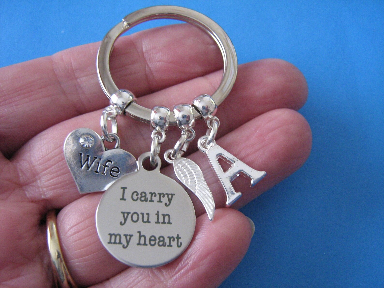 In Memory of a Wife Keyring Wife Bereavement Keychain With - Etsy