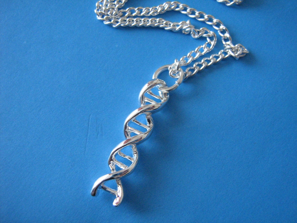 Double Helix Necklace DNA Charm Biology Student Graduation | Etsy