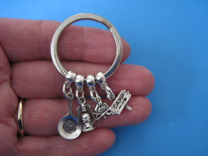 Camping Keyring Hiking Camper Scouts Camp Fire Lantern Charm | Etsy