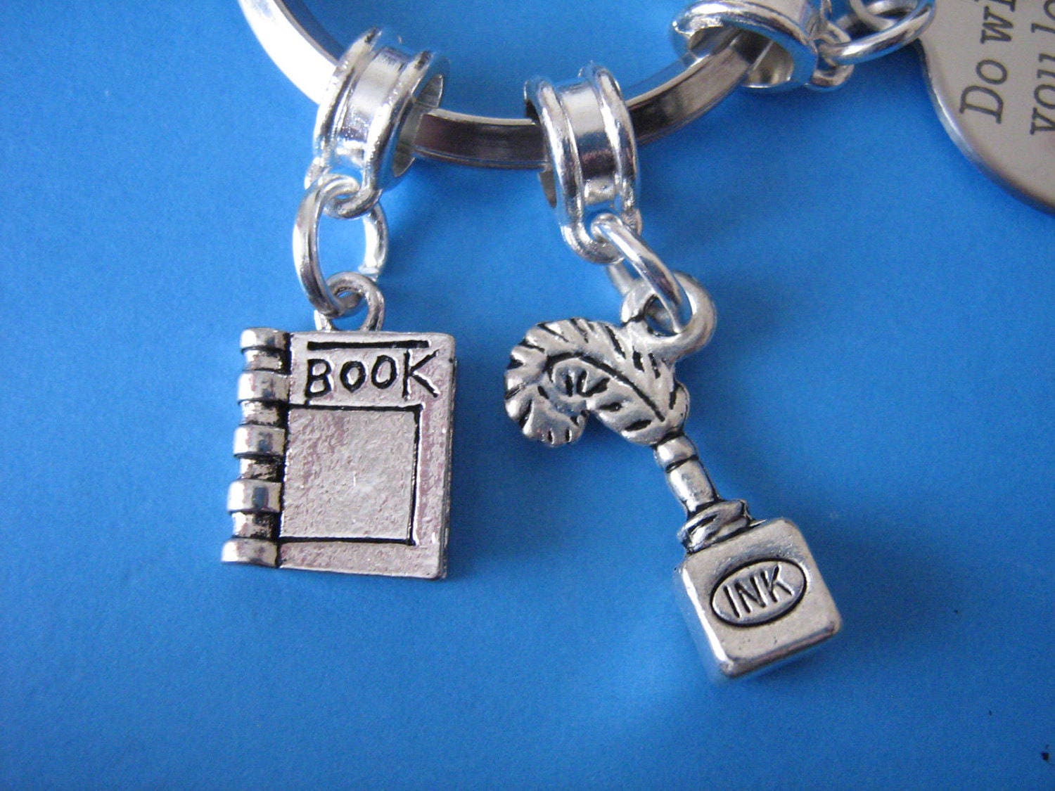 Book Keyring Author Keychain Gift for a Writer Writing Novel | Etsy