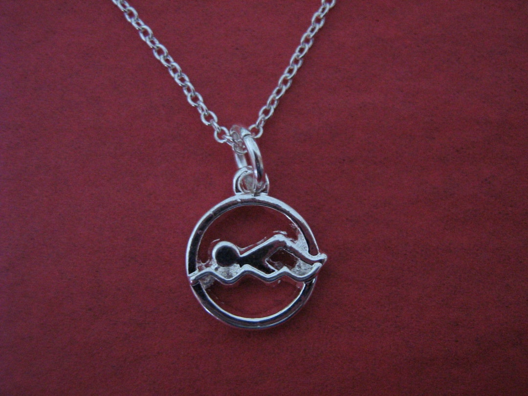 Swimming Necklace Swimmer Charm Swim Coach Gift - Etsy