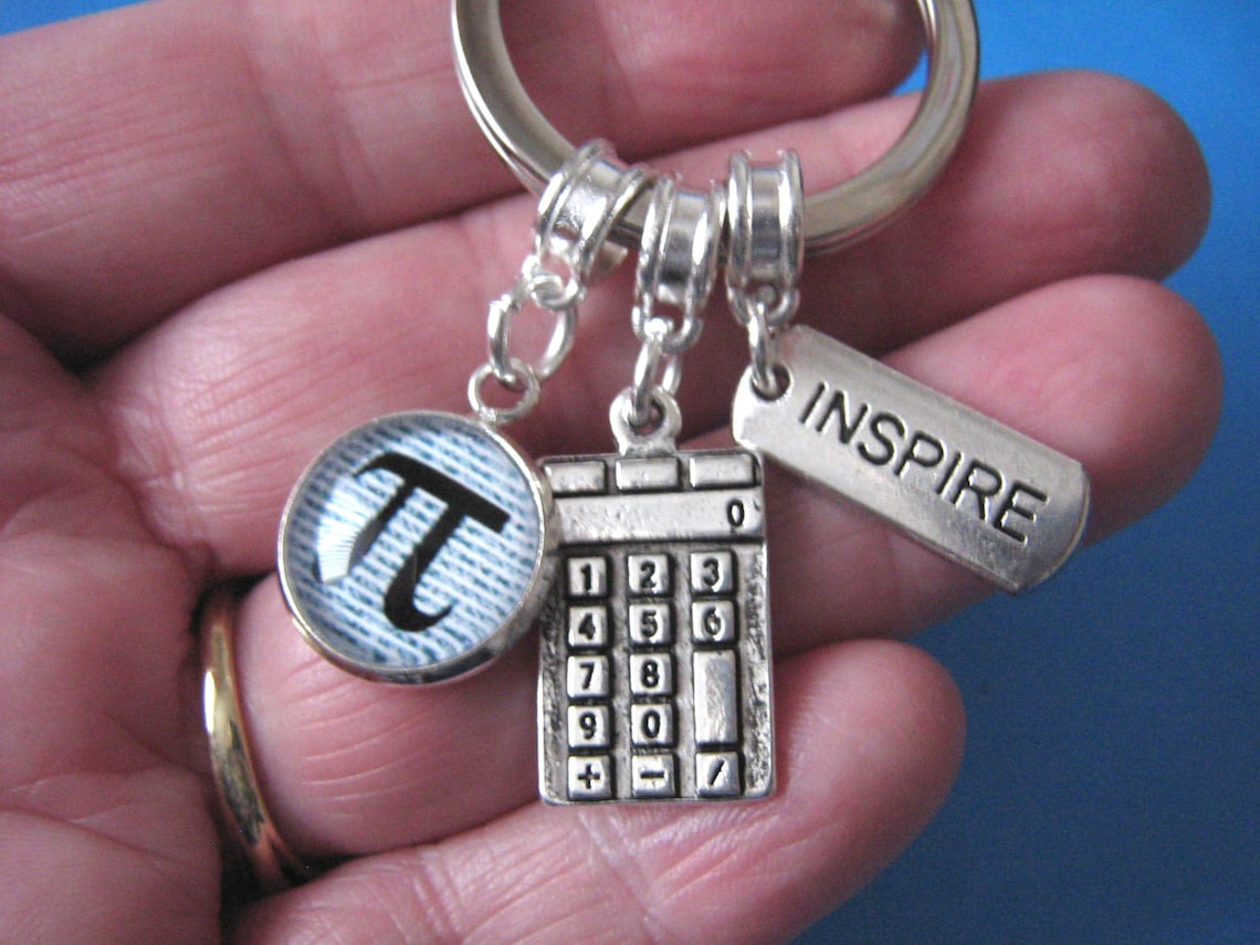 Maths Teacher Gift Math Keychain Pi Keyring Calculator Charm - Etsy UK