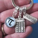 Maths Teacher Gift Math Keychain Pi Keyring Calculator Charm Graduation ...