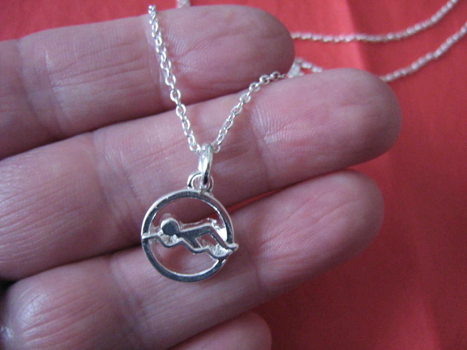Swimming Necklace Swimmer Charm Swim Coach Gift - Etsy