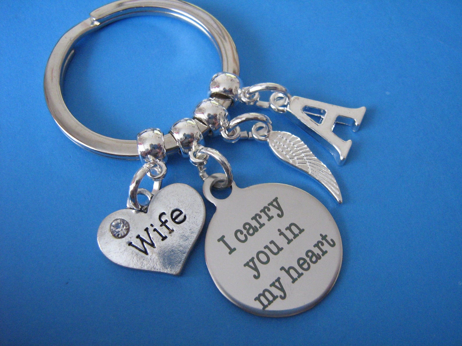 In Memory of a Wife Keyring Wife Bereavement Keychain With - Etsy