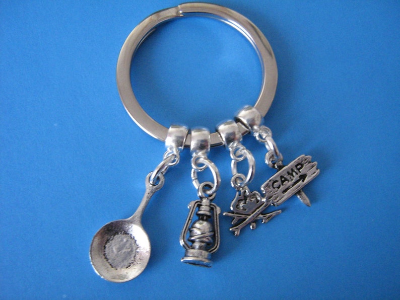 Camping Keyring Hiking Camper Scouts Camp Fire Lantern Charm | Etsy