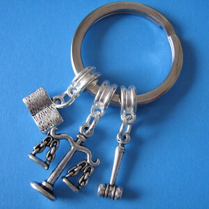 Lawyers Keychain Law Student Keyring off to University Solicitor Scales ...