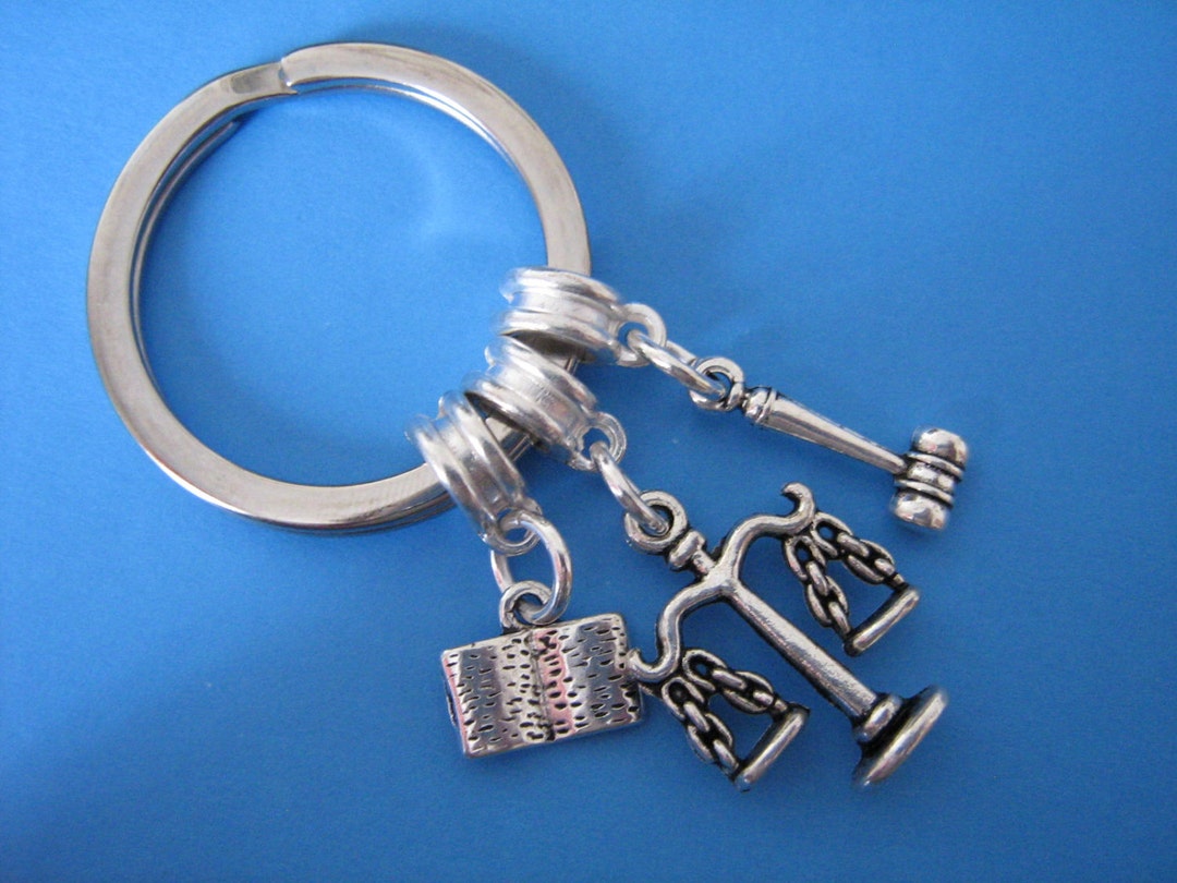 Lawyers Keychain Law Student Keyring off to University Solicitor Scales ...