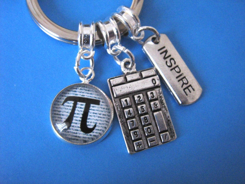 Maths Teacher Gift Math Keychain Pi Keyring Calculator Charm Graduation ...