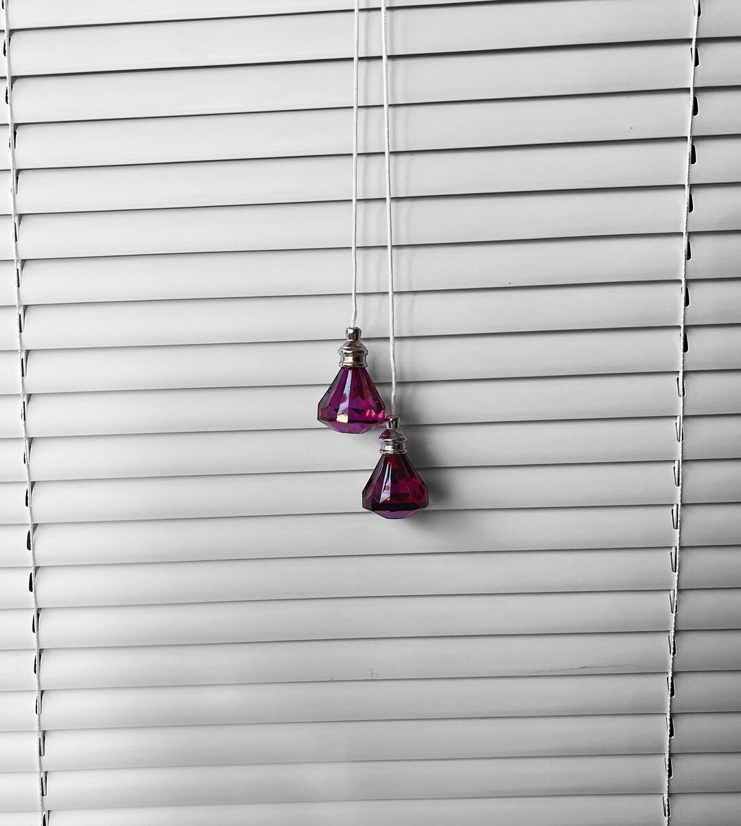 Lilac - Set of 2 Acrylic Crystal Diamond Window Blinds Shade Pulls ...