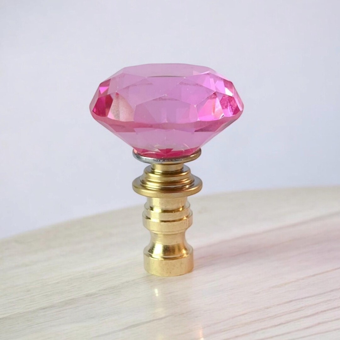 Set of 2 Dazzling Glass Lamp Shade Finials - Shade Toppers - 2.5" Tall ...