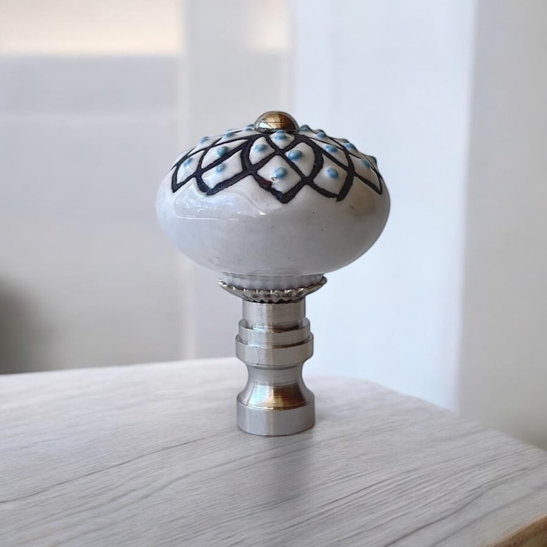 Floral Porcelain Lamp Finials - 2