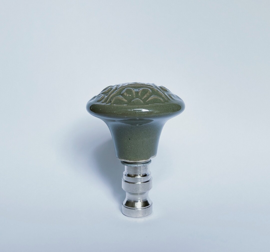 Set of 2 Gorgeous Porcelain Lamp Shade Finials Shade Toppers 2 Tall Fit ...