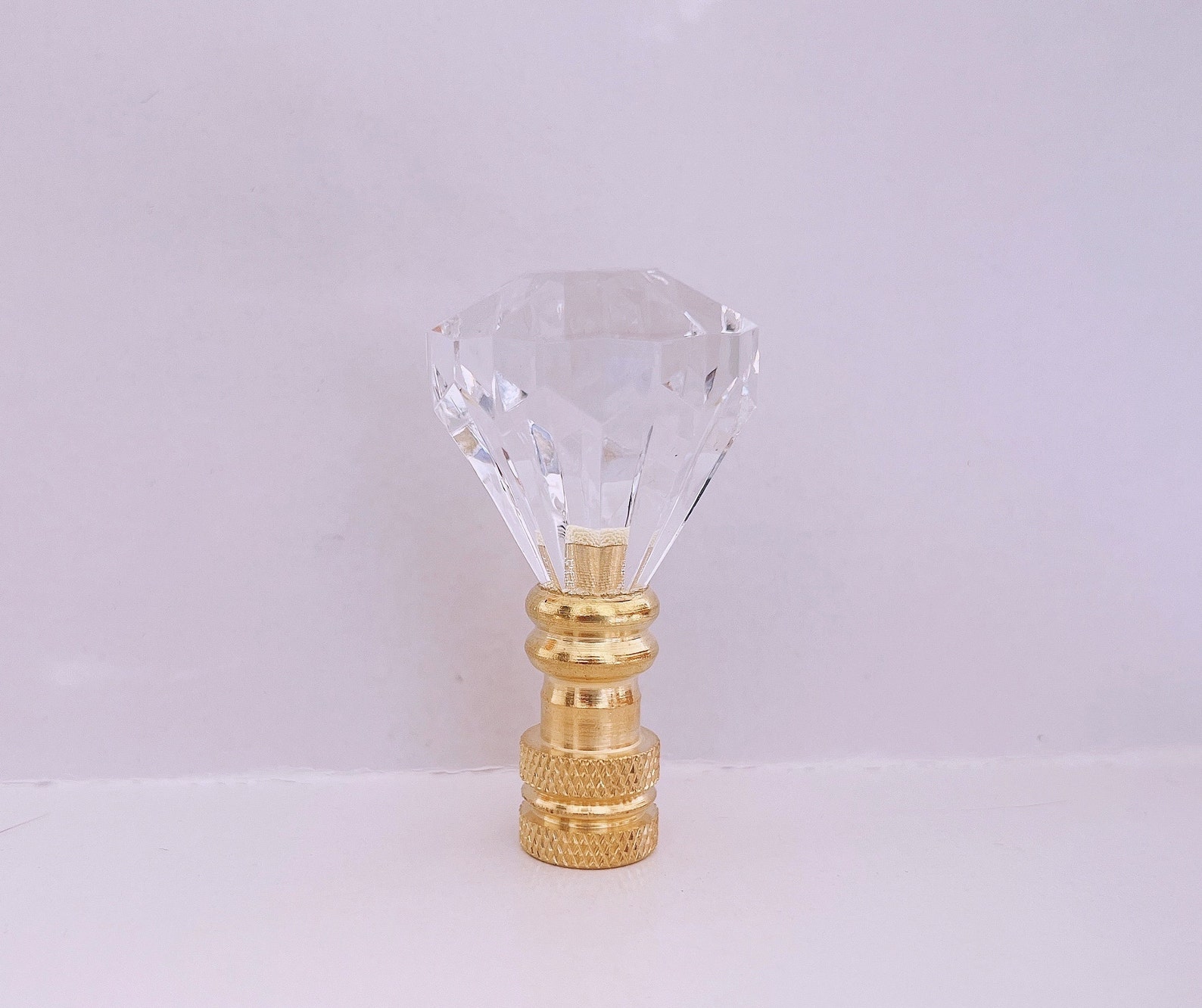 Set of 2 Acrylic Diamond Lamp Shade Finials Harp Toppers - Etsy