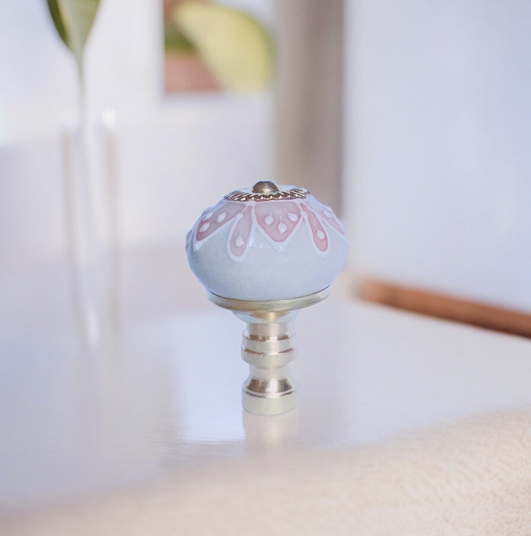 Set of 2 Gorgeous Porcelain Lamp Shade Finial - Shade Topper - 2" Tall ...