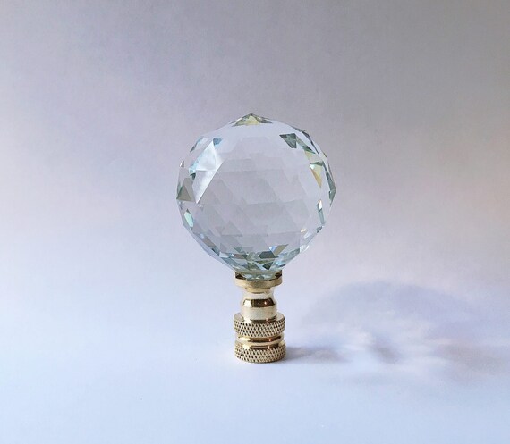 Set of 2 Glass Crystal Ball Lamp Shades Finial Lamp Shade | Etsy Australia