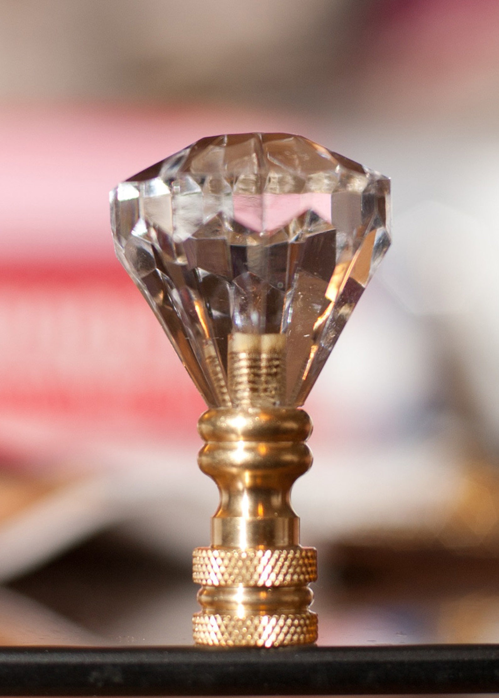 Set of 2 Acrylic Diamond Lamp Shade Finials Harp Toppers | Etsy