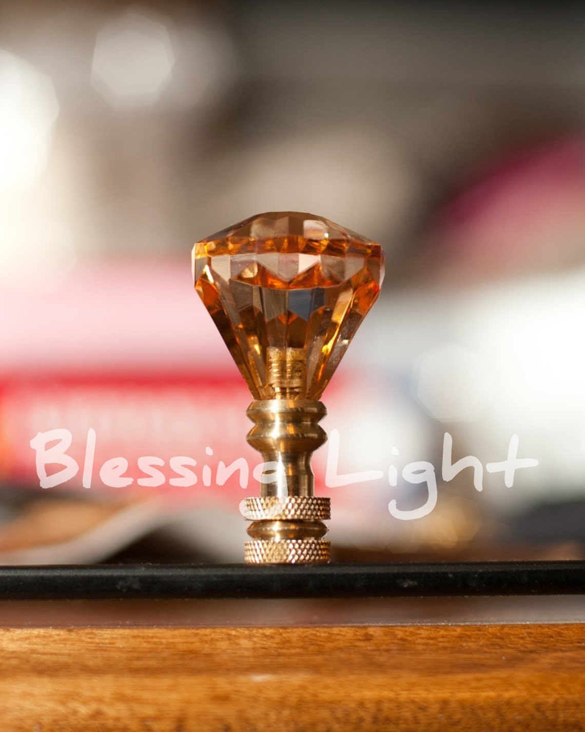 Set of 2 Acrylic Diamond Lamp Shade Finials Harp Toppers | Etsy