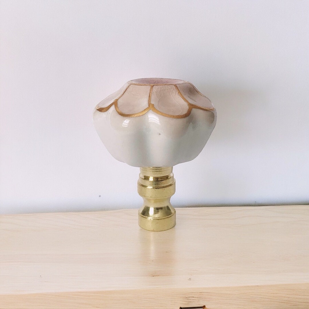 Set of 2 Gorgeous Porcelain Lamp Shade Finial - Shade Topper - 2" Tall ...