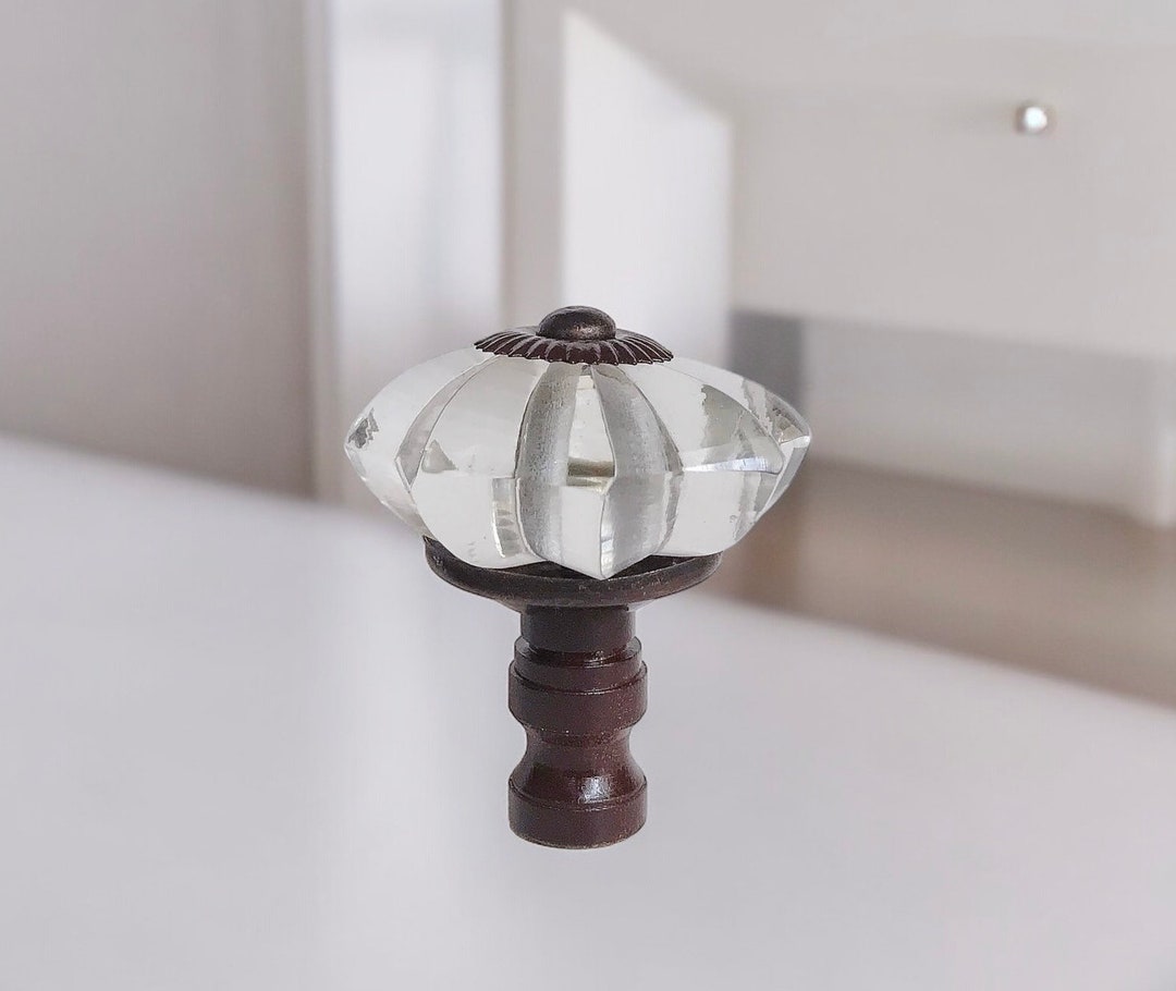 Glass Lamp Shade Finials, Harp Topper, Set of 2 - Etsy