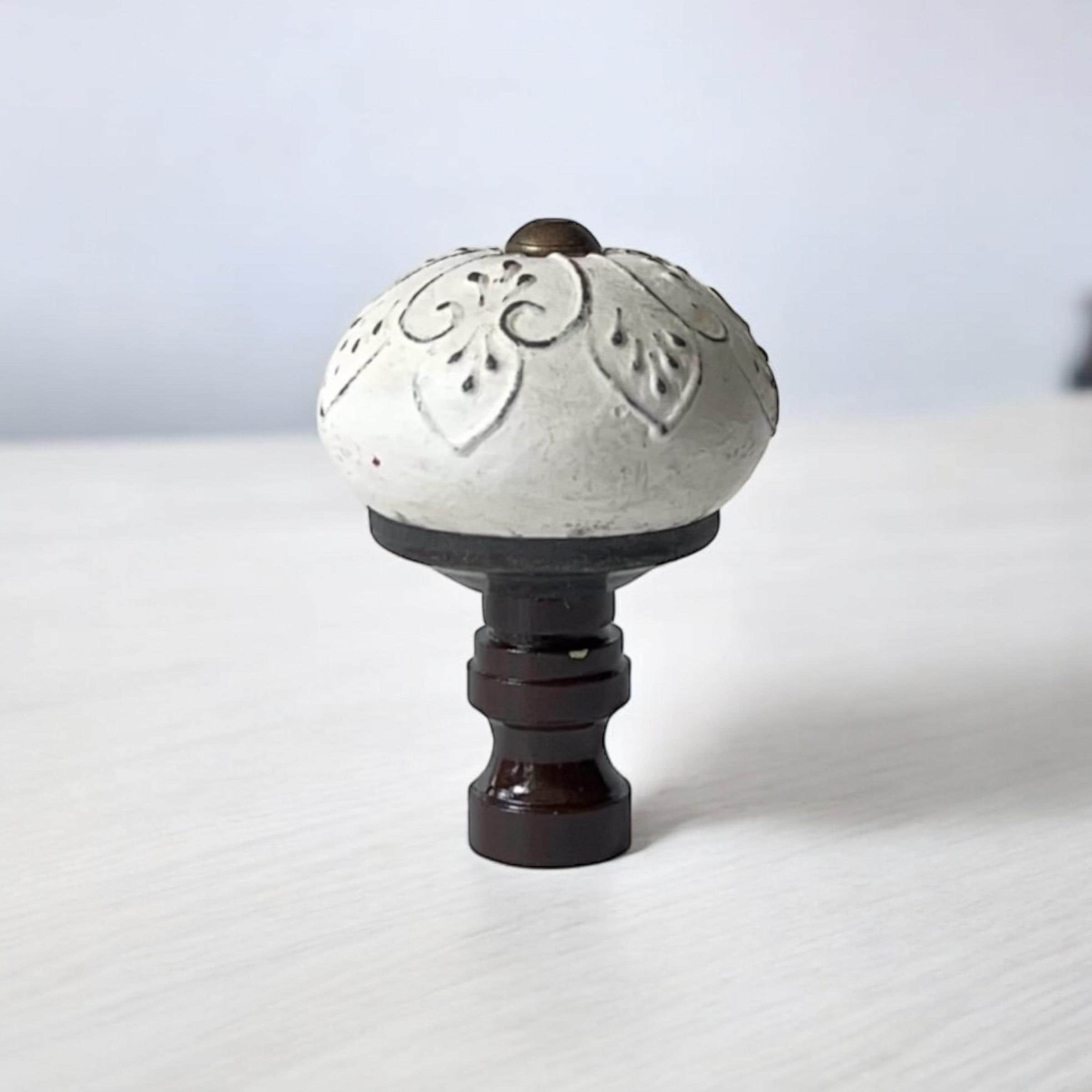 White Floral Porcelain Lamp Finials - Set of 2 - Etsy