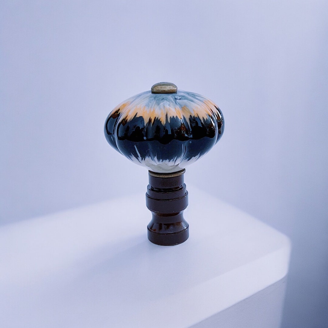 Porcelain Lamp Shade Finials, Shade Toppers, Set of 2 - Etsy