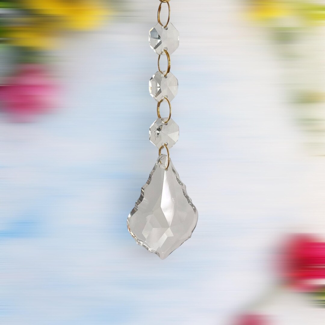 Crystal Maple Leaf Prism: Chandelier Pendants With Octagon Beads (10pcs ...