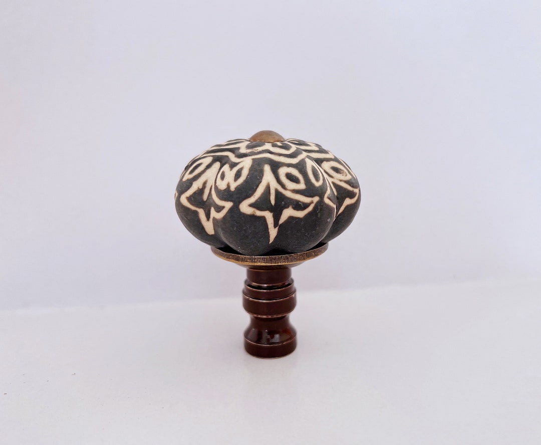 Set of 2 Gorgeous Porcelain Lamp Shade Finials Shade Toppers 2 Tall Fit ...