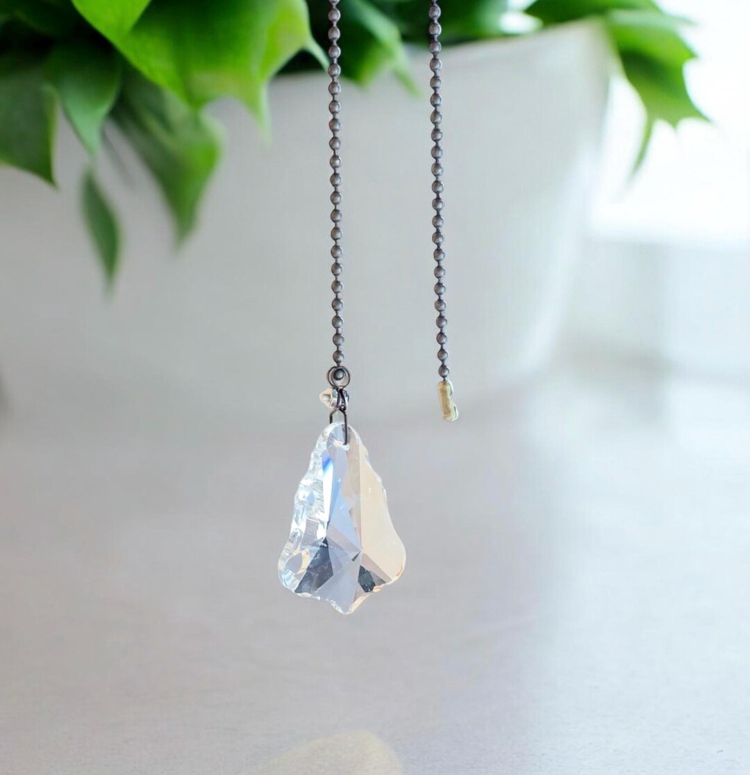 Set of 2 Glass Crystal Kite Ceiling Lighting Fan Pull - Beaded Chain - Etsy