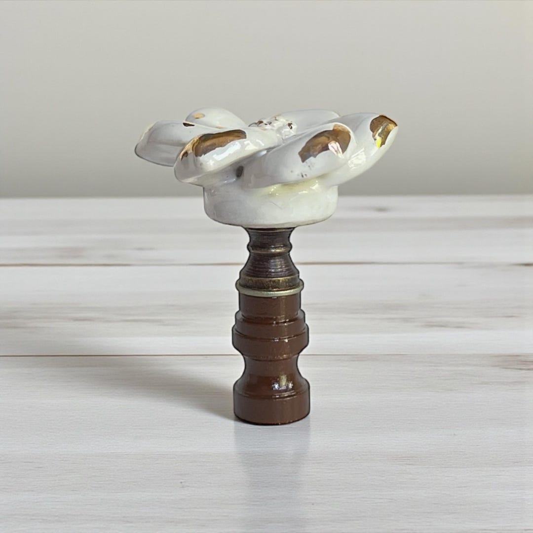 Floral Porcelain Lamp Shade Finials, Shade Toppers - Set of 2 - Etsy
