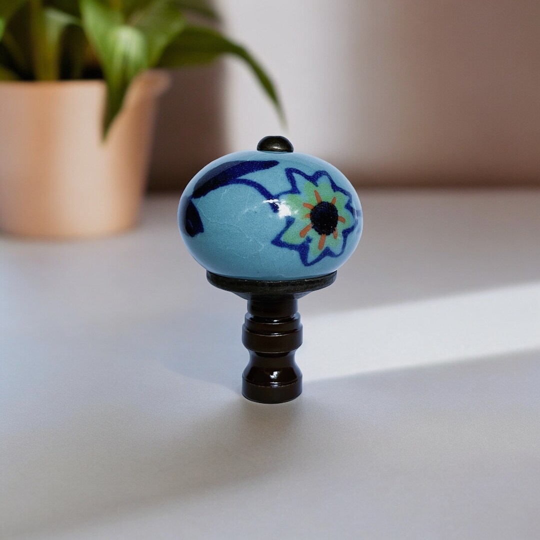 Set of 2 Gorgeous Porcelain Lamp Shade Finials - Shade Toppers - 2 ...