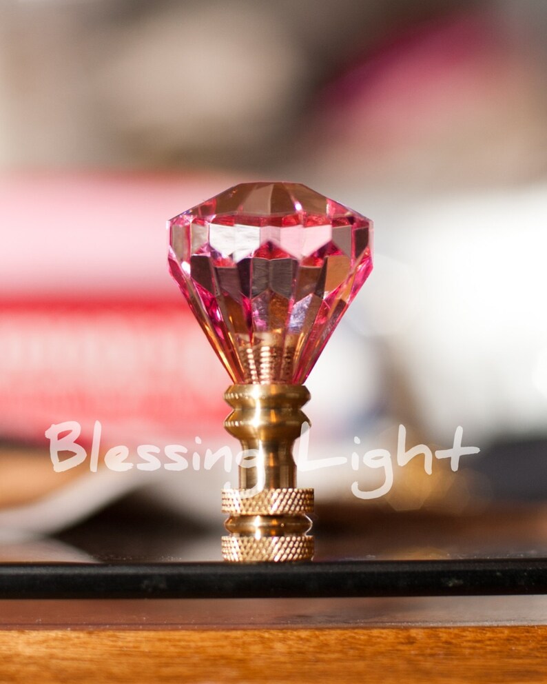 Set of 2 Acrylic Diamond Lamp Shade Finials, Harp Toppers - Etsy