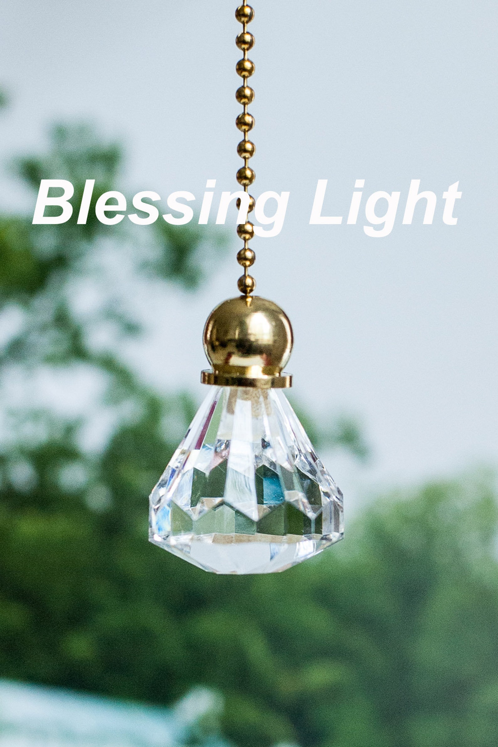 Set of 2 Acrylic Crystal Diamond Ceiling Lighting Fan Pull | Etsy