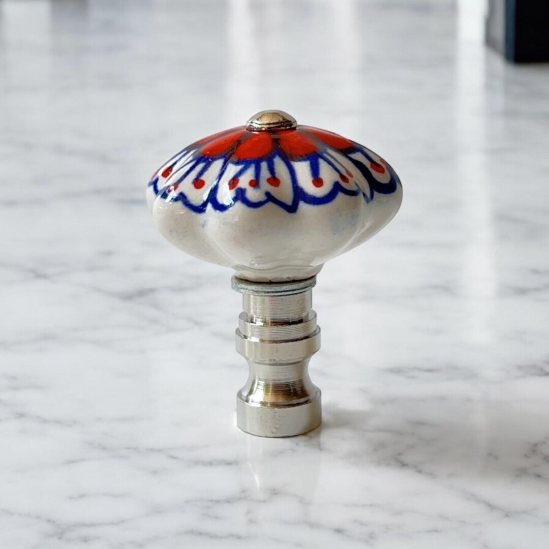Set of 2 Gorgeous Porcelain Lamp Shade Finials - Shade Toppers - 2 ...