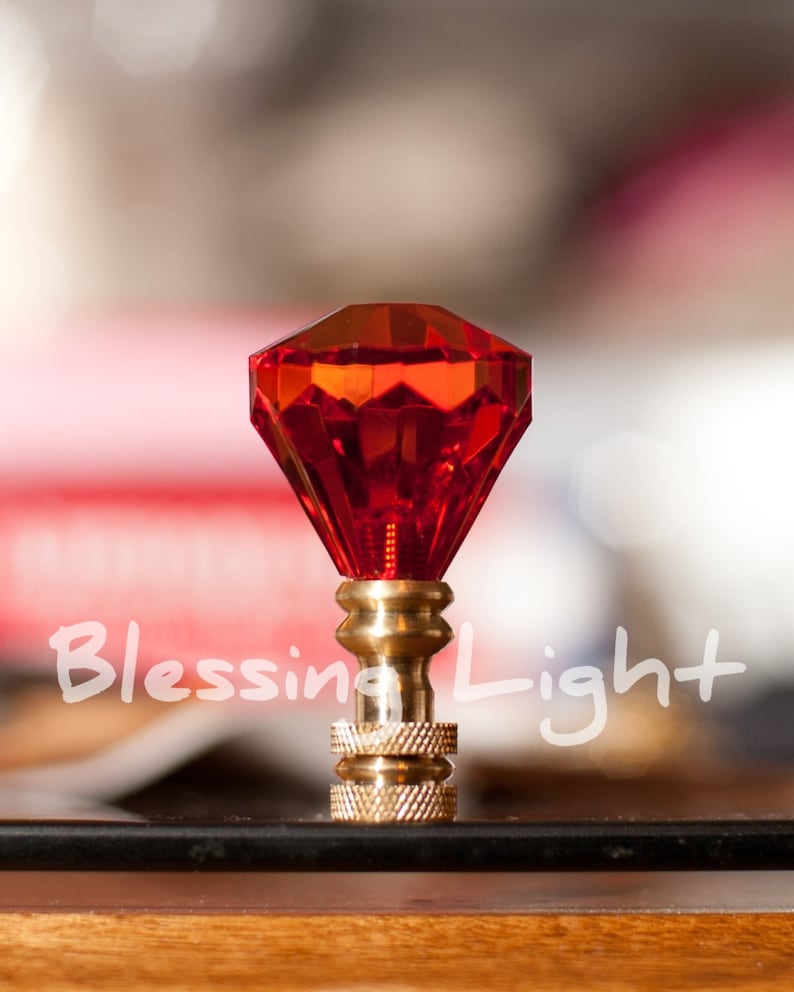 Set of 2 Acrylic Diamond Lamp Shade Finials, Harp Toppers - Etsy