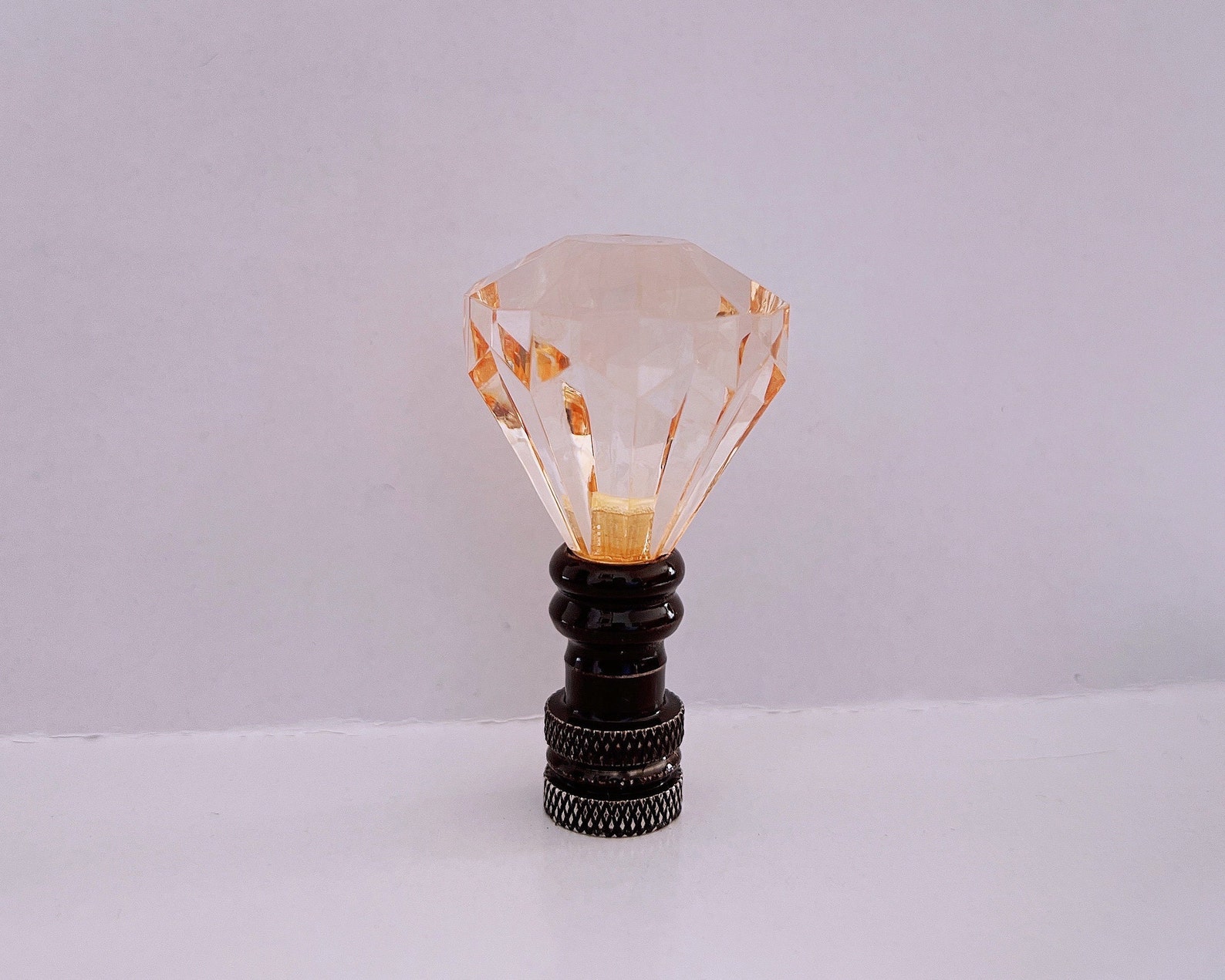 Set of 2 Acrylic Diamond Lamp Shade Finials Harp Toppers - Etsy