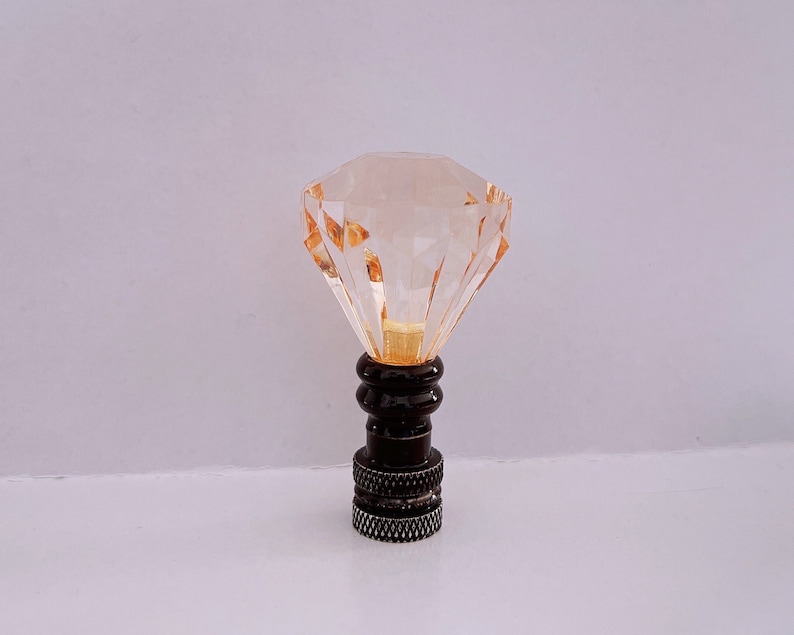 Set of 2 Acrylic Diamond Lamp Shade Finials Harp Toppers - Etsy