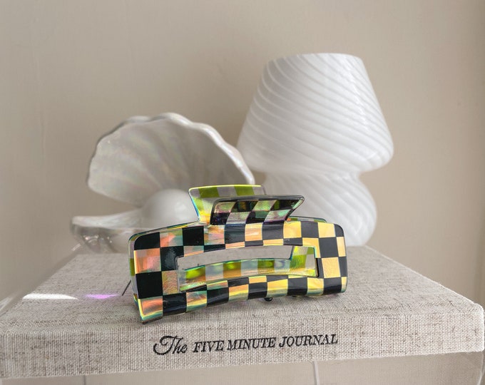 Retro Checker Hair Claw Clip Retro Hair Accessories Hair Claw Clip ...