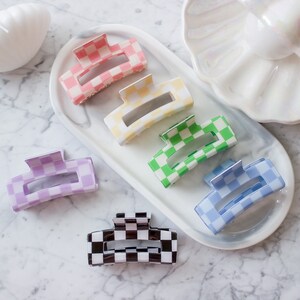 Ciara Checker Claw Clips Checkered Claw Clips Hair Claw Clip Hair ...