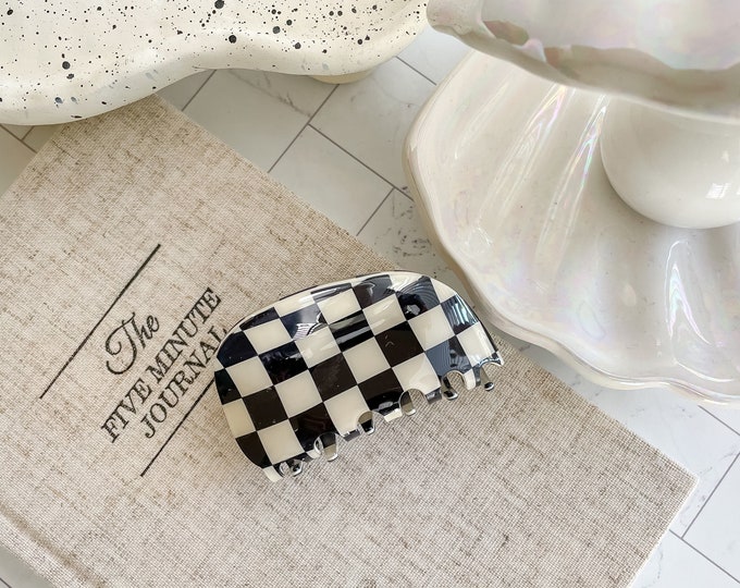 Retro Checker Hair Claw Clip Retro Hair Accessories Hair Claw Clip ...