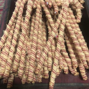 Candy Cane Homespun Christmas Tree Ornament Bag of 12 Bowl Filler ...