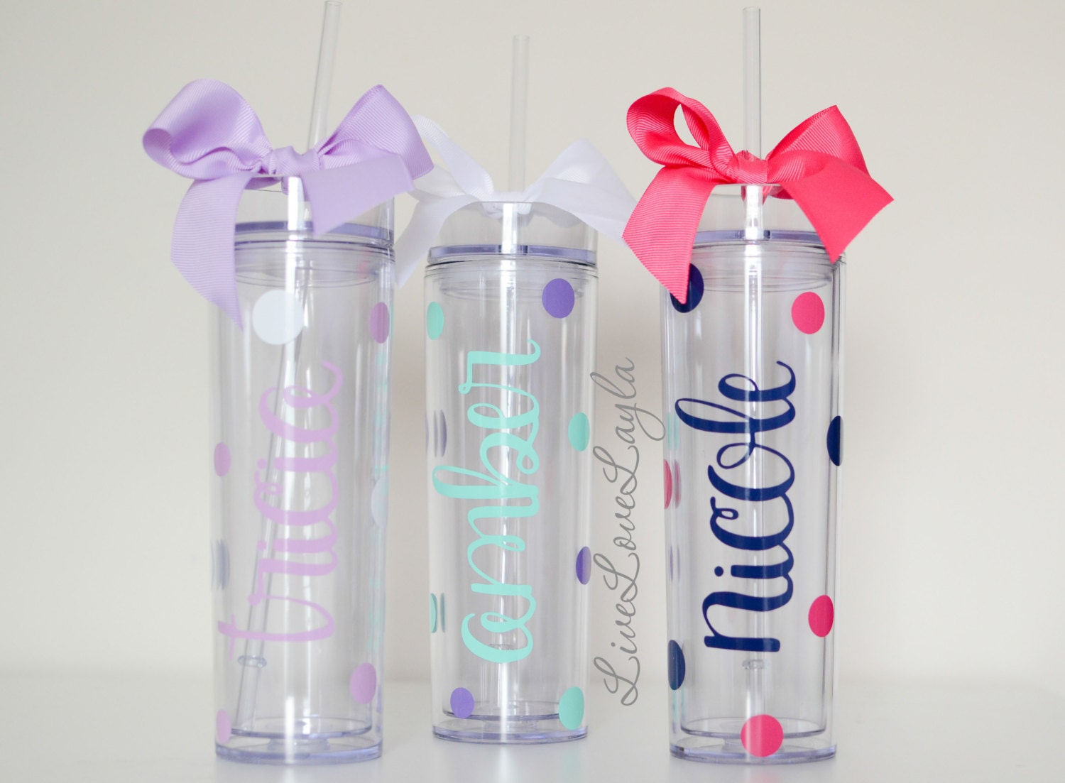Personalized Monogrammed Acrylic Skinny Tumbler 16 Oz. With - Etsy