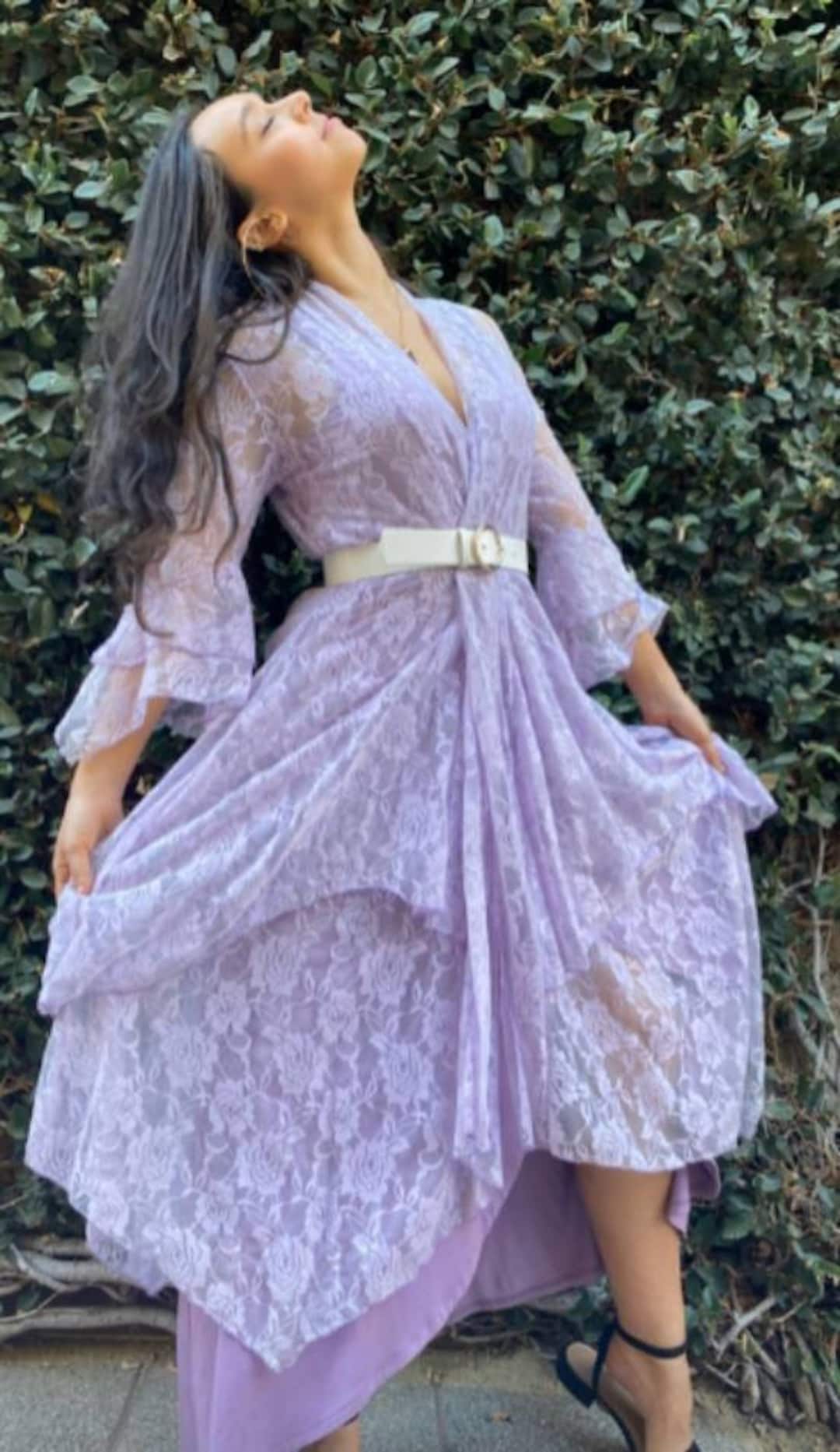 Lavender Lace Duster: Vintage Velvet Bohemian Style - Etsy