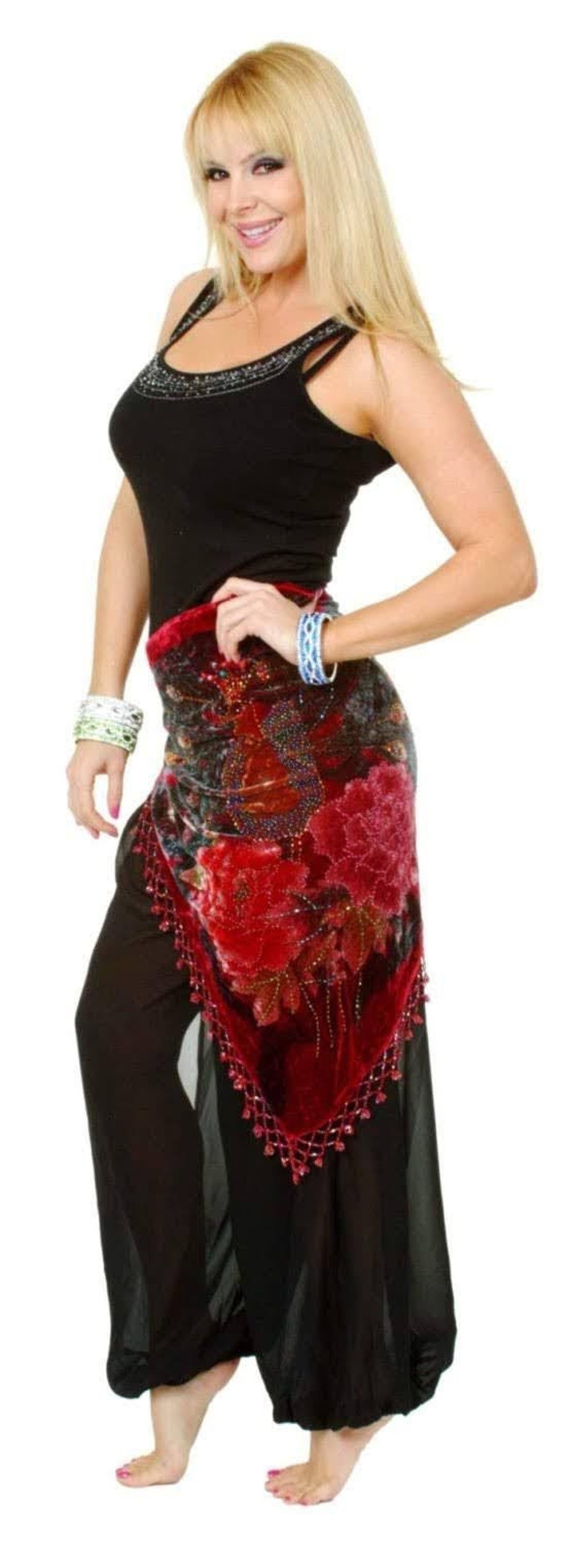 Red Beaded Peacock Hip Scarf: Bohemian Tribal Belt - Etsy