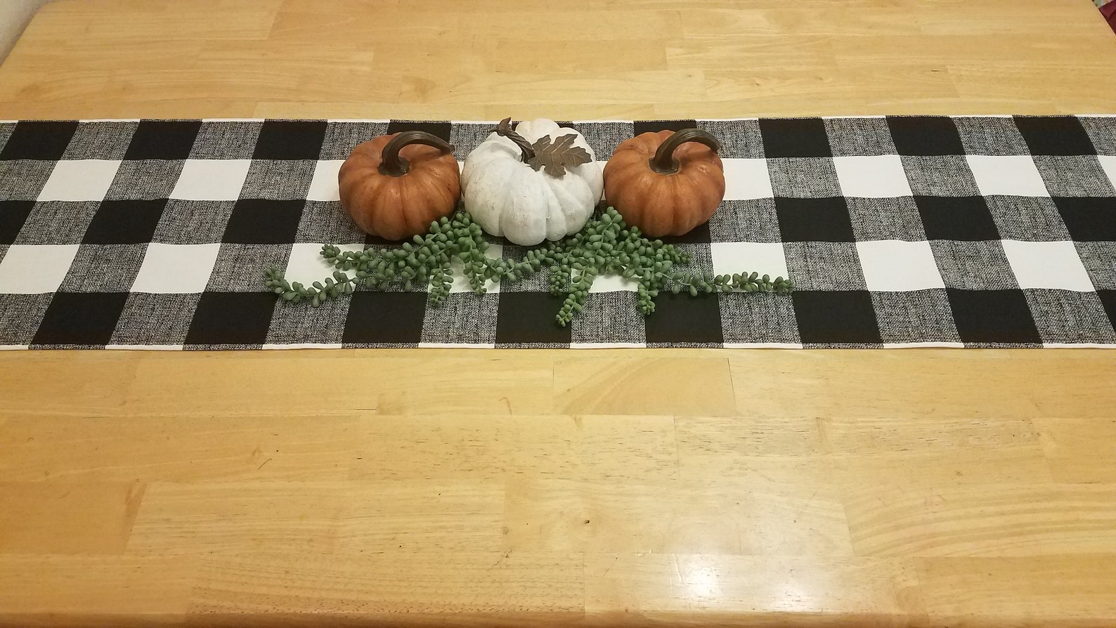 Buffalo Check Table Runners Black & White Table Runner Buffalo Check ...