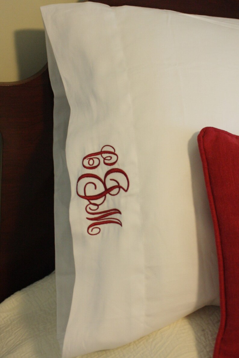Monogrammed Pillowcases Set of 2 - Etsy