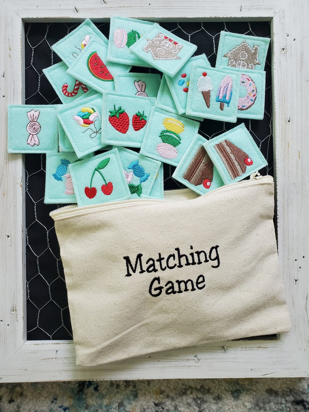 Sweet Treats Matching Game; Memory; Matching; Felt Matching Game ...