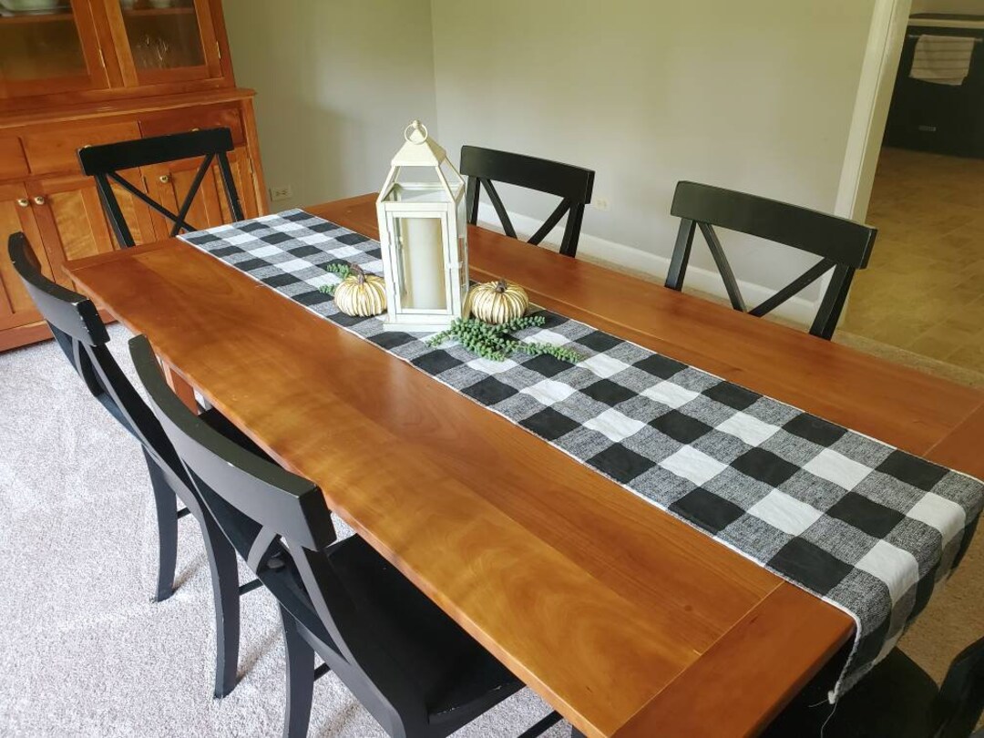 Buffalo Check Table Runners Black & White Table Runner Buffalo Check Farmhouse Table Runner ...