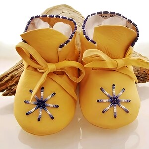 Native American Beaded Baby Moccasins: Soft Leather Crib Shoes - Etsy ...