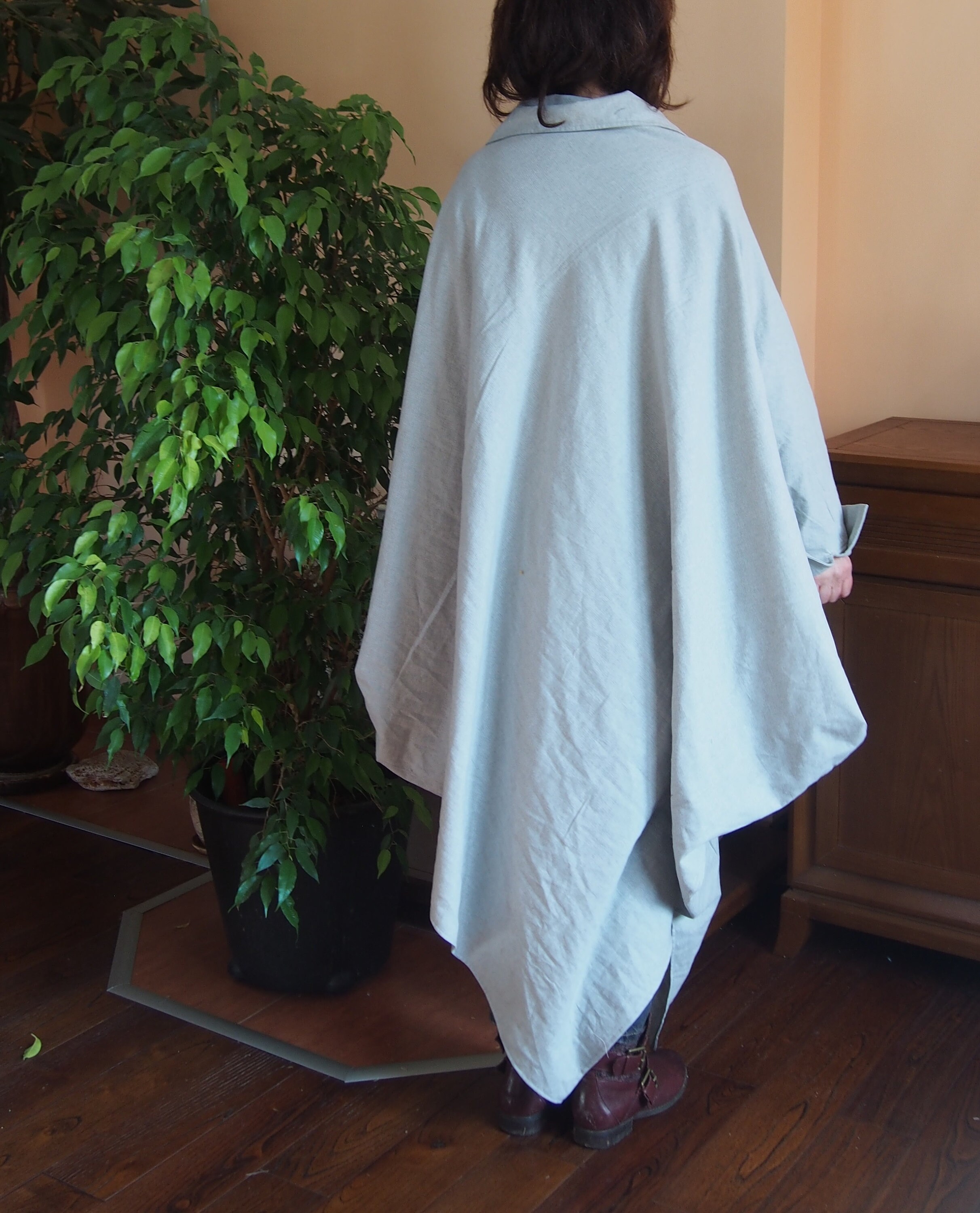 Buy Loose Linen Cloak Asymmetrical Cloak Coat Long Linen Duster Online ...